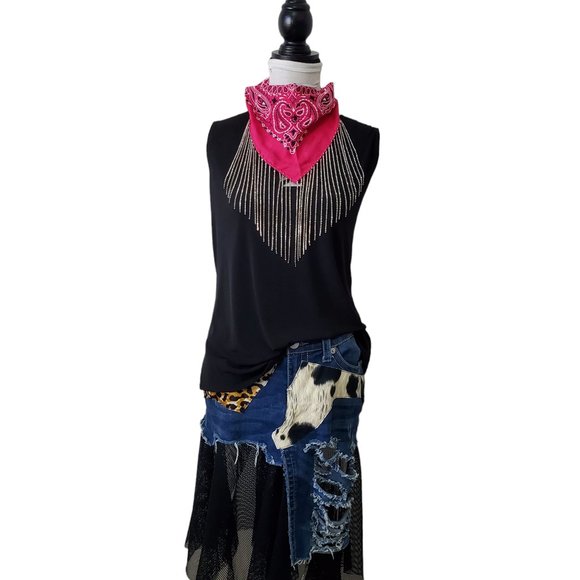 Accessories | Hot Pink 10 Cotton Bandana With Silver Rhinestones ...
